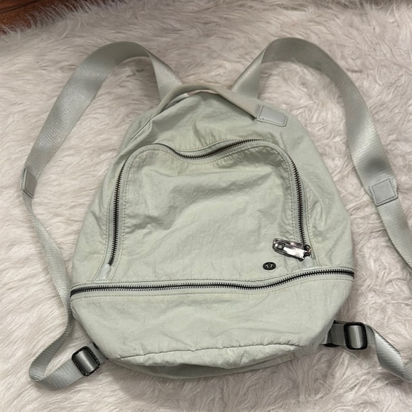 lululemon athletica | Bags | Lululemon Mint Green Backpack With Silver ...
